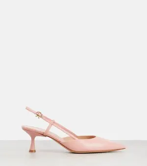 GIANVITO ROSSI Ascent 55 Leather Slingback Pumps - Pink