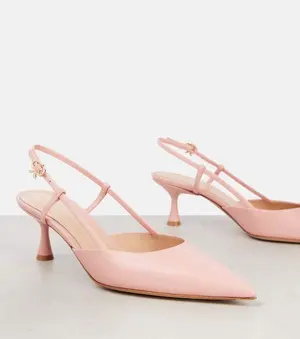 GIANVITO ROSSI Ascent 55 Leather Slingback Pumps - Pink