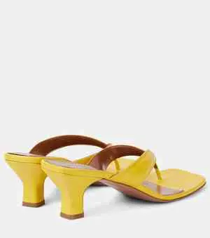 Paris Texas Portofino 55 Leather Thong Sandals - Yellow