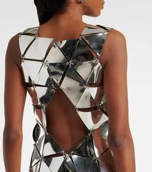 Rabanne Assembly Cutout Minidress - Silver