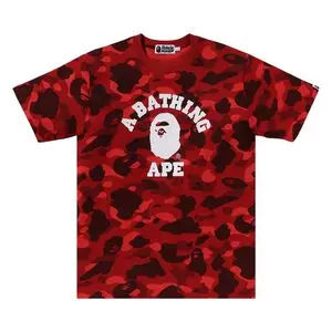 A BATHING APE Color Camo College Tee - Red