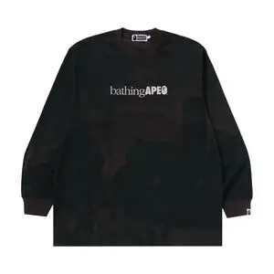 A BATHING APE Overprint Logo Relaxed Fit Long-sleeve Tee