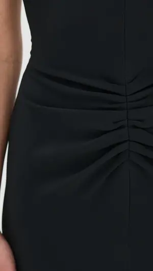 Victoria Beckham Gathered Waist Midi Dress - Black