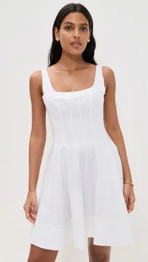 Staud Wells Mini Dress - White