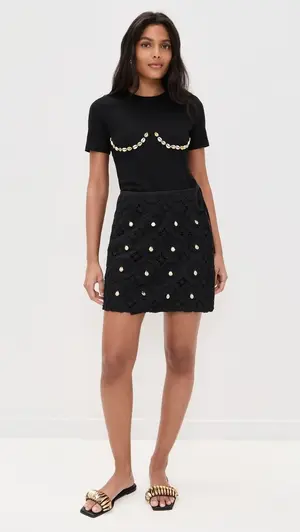 NEVER FULLY DRESSED Crochet Shell Wrap Skirt