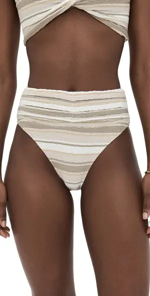 Ramy Brook Striped Bikini Bottom - Sandstone Stripe