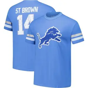 MAJESTIC THREADS Amon-ra St. Brown Detroit Lions Oversized Player Name & Number T-shirt - Blue