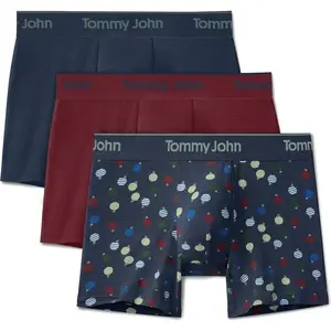 Tommy John Assorted 3-pack Second Skin 4-inch Stretch Modal Boxer Briefs - Dbwdfl/c/bdb