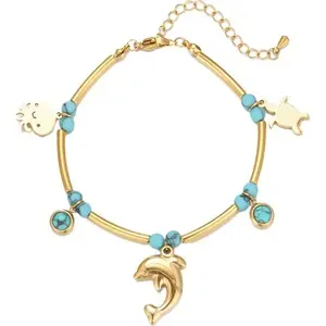 DLORIA Seabreeze Sparkle Charm Bracelet - Gold
