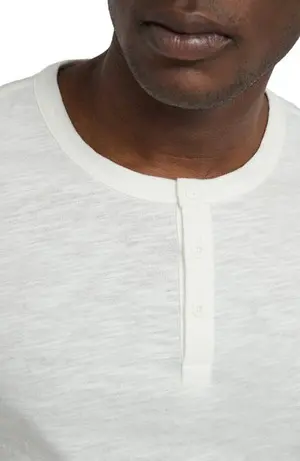 Onia Long Sleeve Slub Henley - White