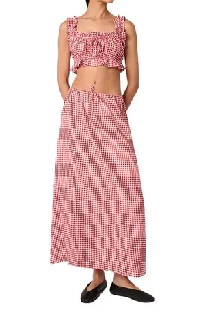 WeWoreWhat Ruffle Button Up Crop Top