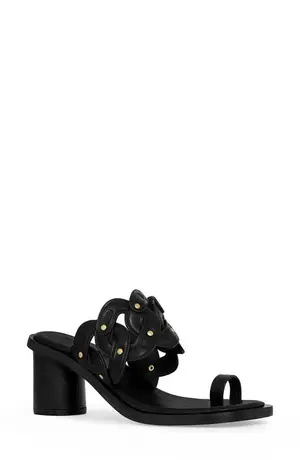 Rebecca Minkoff Studded Toe Loop Sandal - Black