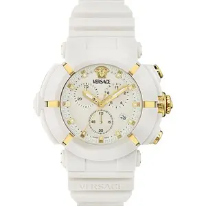 Versace Real Active Chronograph Bracelet Watch - White Ecoceramic