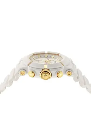 Versace Real Active Chronograph Bracelet Watch - White Ecoceramic