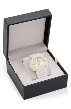Versace Real Active Chronograph Bracelet Watch - White Ecoceramic