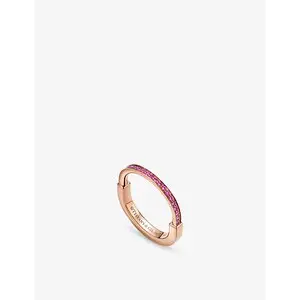 Tiffany & Co. Lock 18ct Rose Gold And Sapphire Ring - 18k Rose Gold