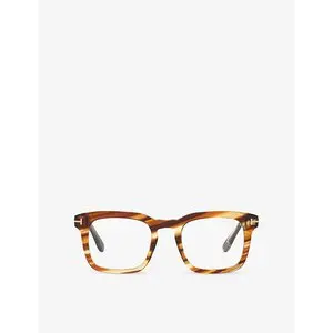 TOM FORD Square-frame Acetate Optical Glasses - Brown