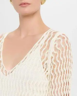 Altuzarra Jemmy Open Knit Midi Dress - Ivory