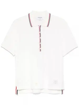 Thom Browne Rwb Stripe-detail Polo Shirt - Neutrals