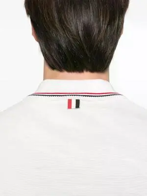 Thom Browne Rwb Stripe-detail Polo Shirt - Neutrals