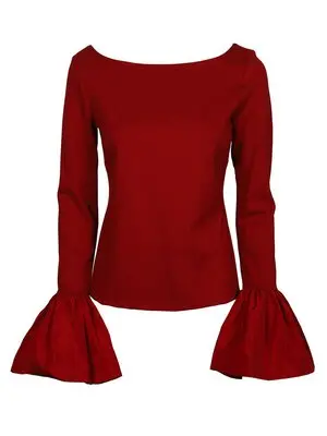 Staud Bell-Sleeved Top - Red