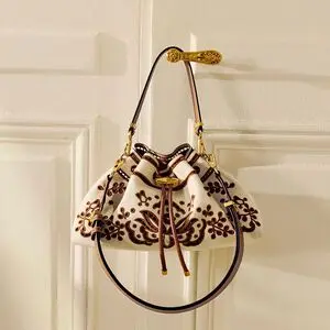 JIMMY CHOO Cinch Medium Canvas Shoulder Bag With Sangallo Embroidery