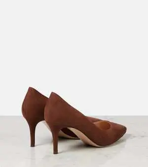 GIANVITO ROSSI 70 Suede Pumps - Brown