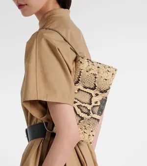JIL SANDER Carnet Snake-effect Leather Clutch