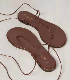 GIANVITO ROSSI Leather Lace-up Open-toe Sandals - Brown
