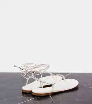 GIANVITO ROSSI Gwyneth Leather Sandals - White