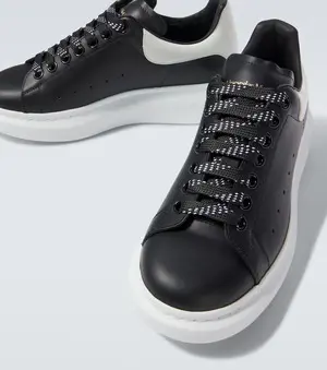 Alexander McQueen Oversized Leather Sneakers - Black