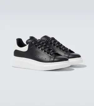 Alexander McQueen Oversized Leather Sneakers - Black