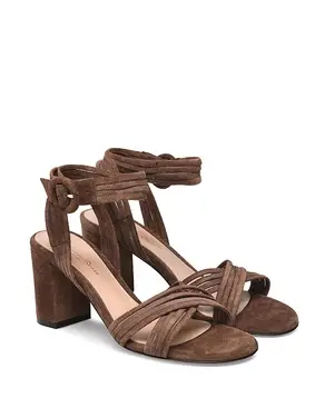 GIANVITO ROSSI Lianne Suede Sandals - Brown Suede