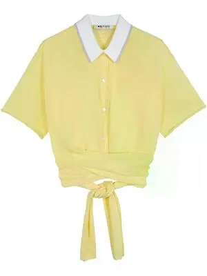 Ports 1961 Wrap Polo Top - Yellow