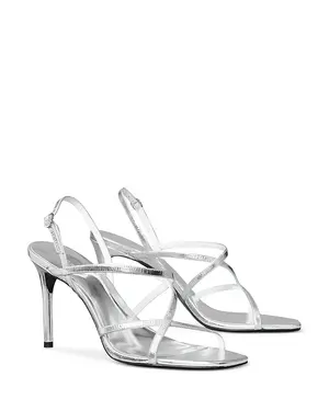 Tory Burch Multi-strap Stiletto Sandals - Silver