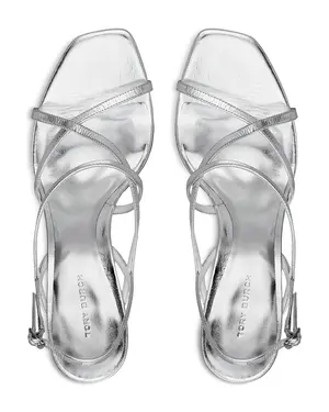 Tory Burch Multi-strap Stiletto Sandals - Silver