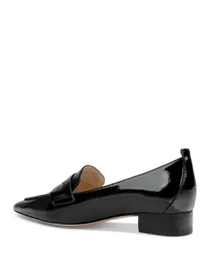 L'Agence Maelys Pointed Toe Block Heel Shoes - Black Patent