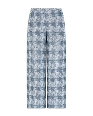 Emporio Armani Linen Blend Checkered Trousers