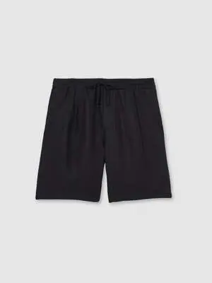 REISS Linen Drawstring Shorts - Navy