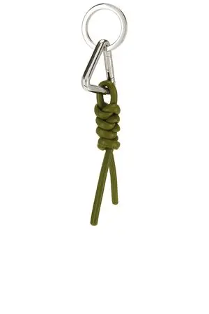Bottega Veneta Triangle Knot Key Ring - Matcha & Silver