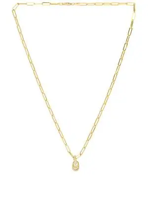 STONE AND STRAND Marina Link Necklace - 14k Yellow Gold & White Diamonds