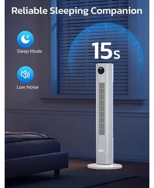 COWSAR Tower Fan For Bedroom - White
