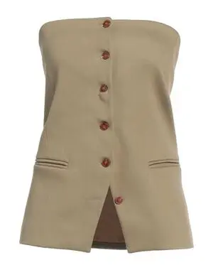 ALYSI Tube Top In Cotton Blend - Beige