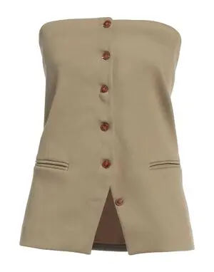 ALYSI Tube Top In Cotton Blend - Beige