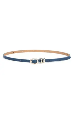Ettika Ettika Triple Keeper Leather Belt Denim