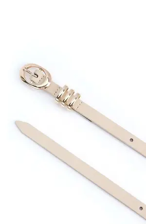 Ettika Triple Keeper Leather Belt - Ivory