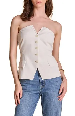 Endless Rose Button Front Strapless Top