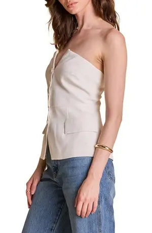 Endless Rose Button Front Strapless Top