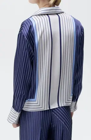 Mango Striped Satin Shirt