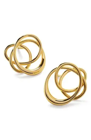 Monica Vinader Nura Wrap Stud Earrings - 18ct Gold Vermeil